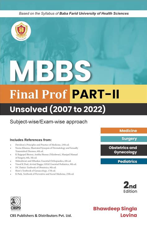 Buy MBBS Final Prof PART II Unsolved 2007 To 2022 PB 2023
