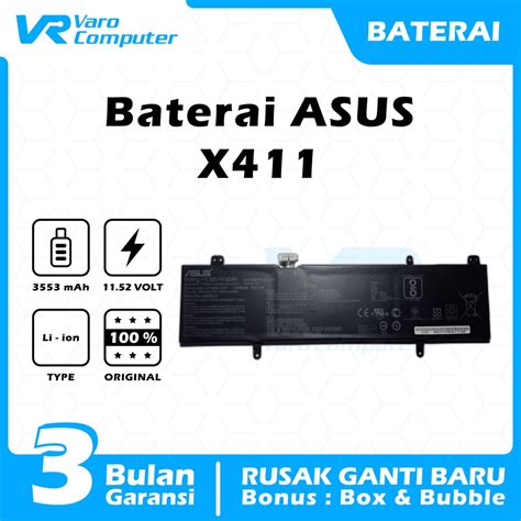 Jual BATERAI LAPTOP ASUS VivoBook S14 X411 SN B31N1707 ORIGINAL