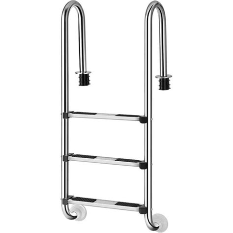 GOPLUS Echelle à Marches de Piscine en Acier Inoxydable Anticorrosion Antirouille avec Pédales