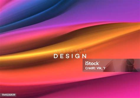 색상 흐름 추상적인 모양 포스터 디자인입니다 벡터 일러스트 파도 패턴에 대한 스톡 벡터 아트 및 기타 이미지 파도 패턴 0