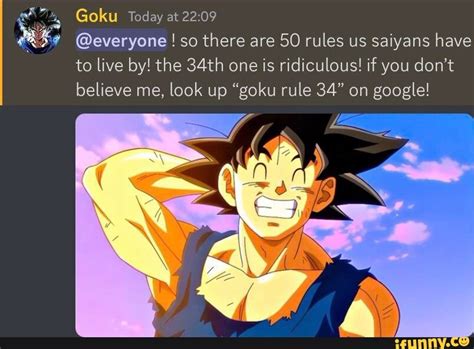 Goku Today At 2209 Everyone So There Are 50 Rules Us Saiyans Have To