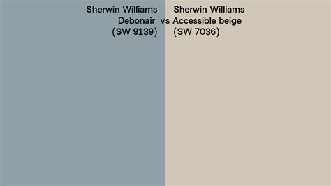 Sherwin Williams Debonair Vs Accessible Beige Side By Side Comparison