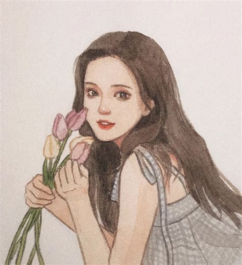 女孩 头像 插画 高清图片，堆糖，美图壁纸兴趣社区