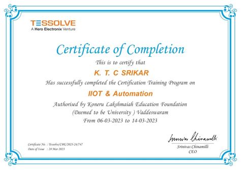 k t c srikar on linkedin kluniversity tessolve embedded iot