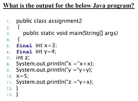 Solved What Is The Output For The Below Java Program 1 2