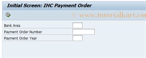 IHC SAP Tcode Change Payment Order