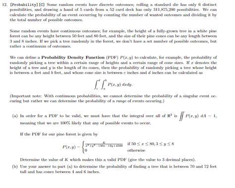 Probability C Some Random Events Have Discrete Chegg Com
