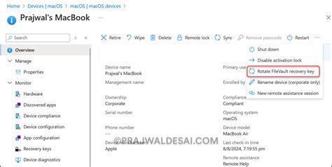How To Rotate Filevault Recovery Keys For Macos In Intune