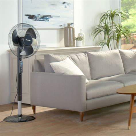 Honeywell Stand Fan QuietSet Pedestal With Noise Reduction Black HSF B EBay