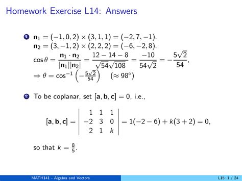 Lecture Slides Lecture Homework Exercise L Answers N