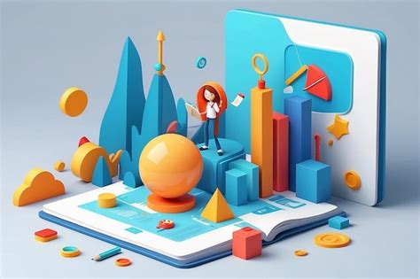 Premium Photo Seo Optimization 3d Render Cartoon Illustration