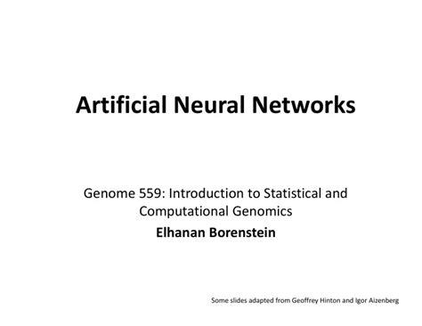 Ppt Artificial Neural Networks Genome 559 Introduction To Statistical Powerpoint