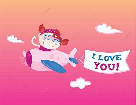 Airplane Girl Vector Love Flight Vector Vector Love Flight Png And