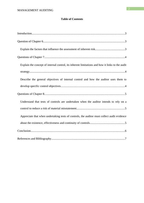 Management Auditing Risk Controls And Audit Procedures