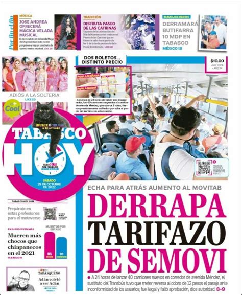 Periódico Tabasco Hoy México Periódicos de México Edición de sábado