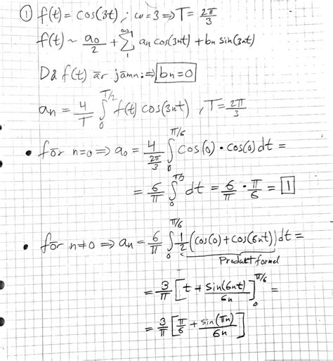 Fourierserie På Trig Form Matematik Universitet Pluggakuten