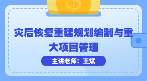 灾后恢复重建规划编制与重大项目管理 全国咨询工程师网络教育平台