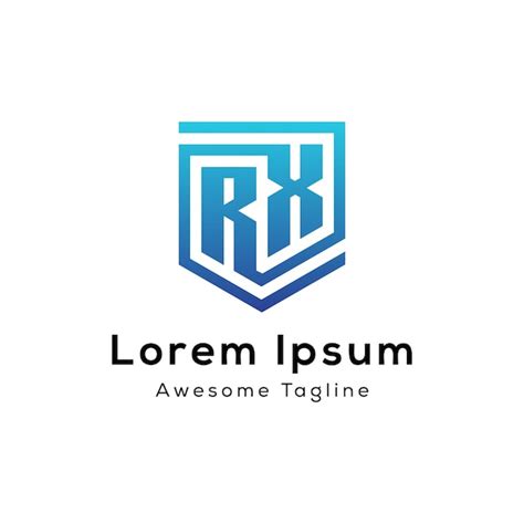 Conception du logo créatif de la lettre rx Vecteur Premium