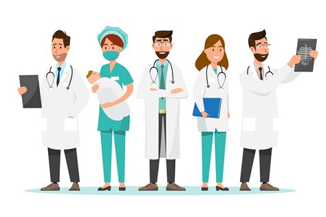 Set Of Doctor Cartoon Characters Medical Staff Team Concept 608082