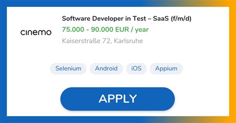 Germantechjobs On Linkedin Software Developer In Test Saas F M D Job In Karlsruhe Cinemo Gmbh