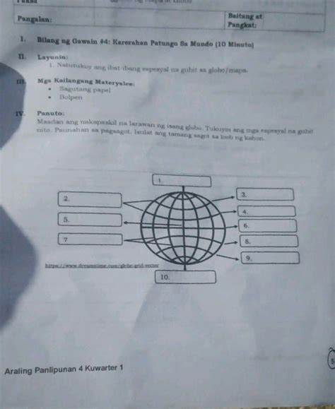 Pangalan Baitang at Panglat 1 Bilang ng | StudyX