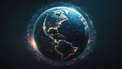 Premium Photo Planet Earth Surrounded By Data