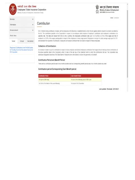 Epf And Esic Contribution Guidelines Pdf Employment Pension