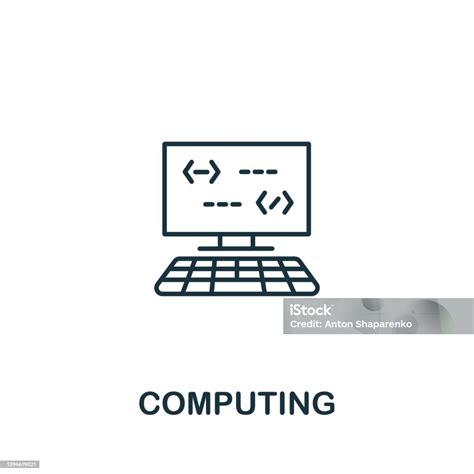 인더스트리 40 컬렉션의 컴퓨팅 아이콘입니다 간단한 라인 요소 템플릿 웹 디자인 및 인포 그래픽을위한 컴퓨팅 기호 개성 개념에