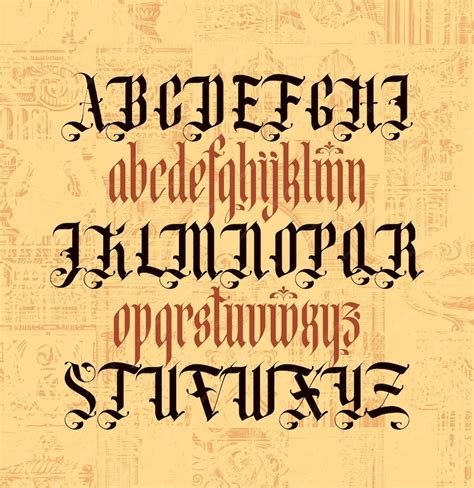 Premium Vector Gothic Font Full Set Of Capital Letters
