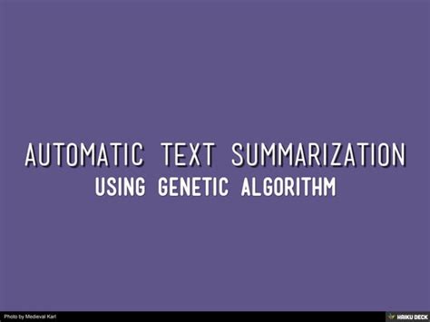 Automatic Text Summarization Ppt
