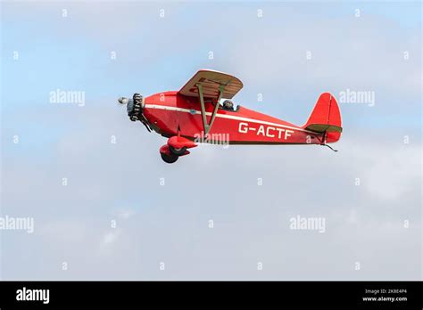 1929 Comper Swift ‘g Acft Airborne At The Racing Day Airshow Held At Shuttleworth On The 2nd