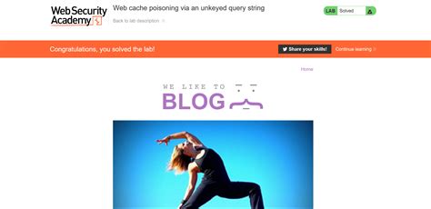 PortSwigger Lab Web Cache Poisoning Via An Unkeyed Query String