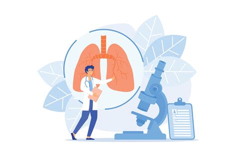 Doctor Examines Huge Lungs Desease And Microscope Obstructive