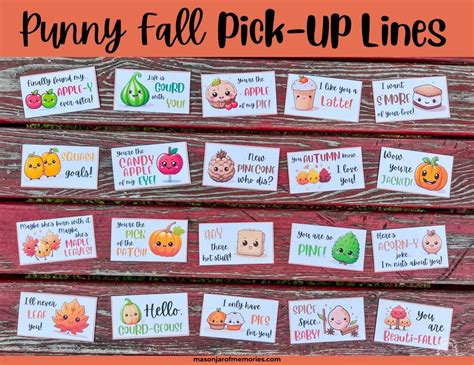 Fall Puns Pick Up Lines Punny Pick Up Lines Lunch Box Notes Puns