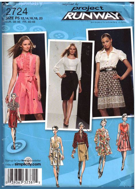 Simplicity 2724 Dress Skirst Bodice And Sleeve Variations Size P5 12