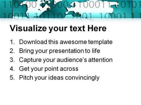 Binary Code With World Map Business Powerpoint Templates And Powerpoint