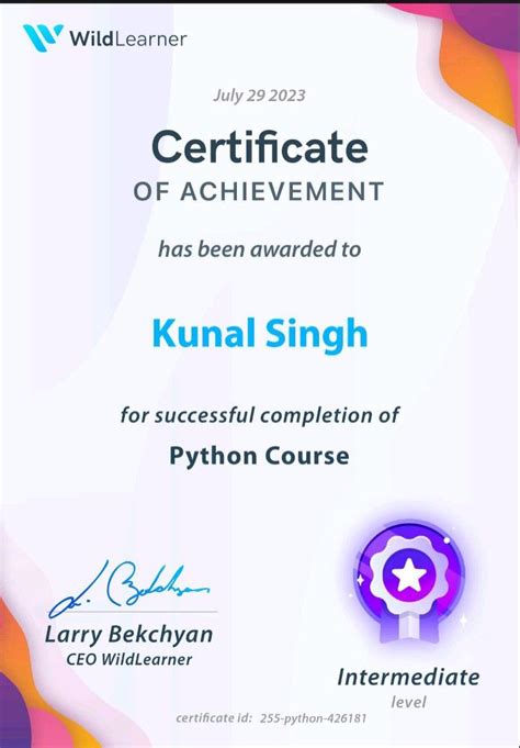 Kunal Singh On Linkedin Hi Connectionsi Have Completed Intermediate