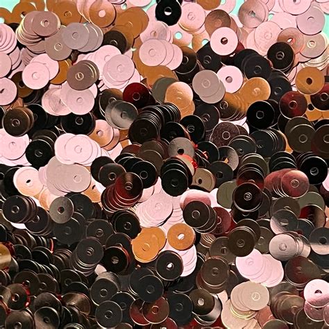 6mm Flat Sequins Copper Rose Shiny Metallic Medium Hole Sequinsusa