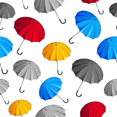 Premium Vector Umbrellas Seamless Background Weather And Outdoors