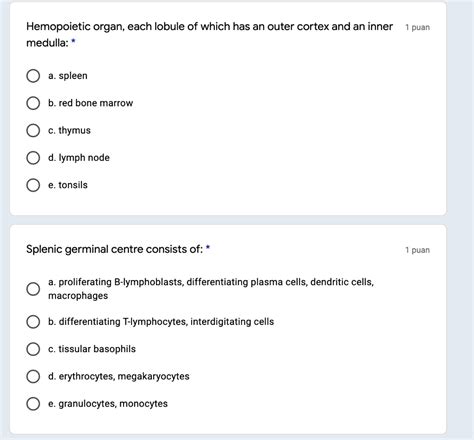SOLVED Hemopoietic Organ Each Lobule Of Which Has An Outer Cortex And
