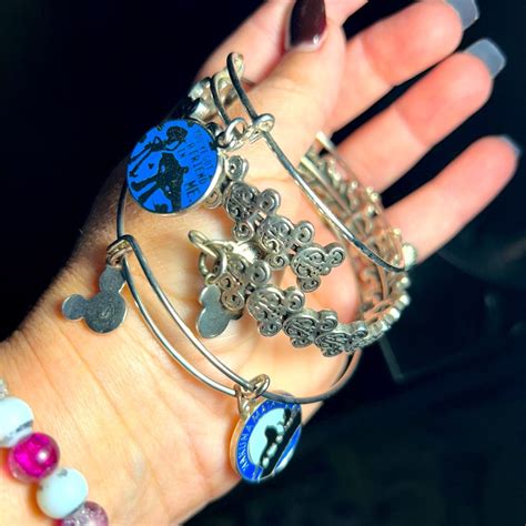 Set Of Three Disney Alex And Ani Pixar Silver Brace Gem