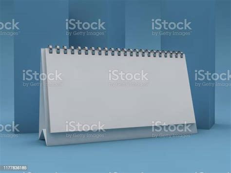 빈 수평 책상 달력 모형 디자인 개념입니다 3d 0명에 대한 스톡 사진 및 기타 이미지 0명 3차원 형태 개념 Istock