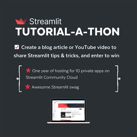The Streamlit Tutorial A Thon 🏆 Official Announcements Streamlit