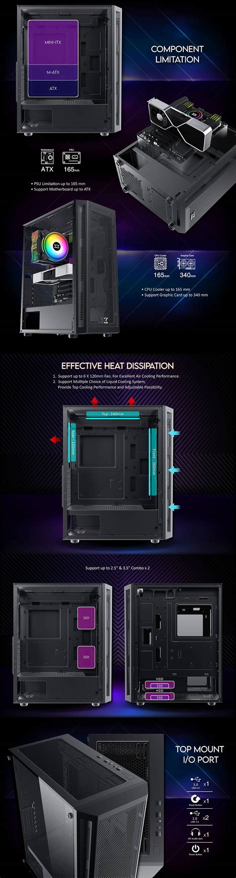 เคสคอมพิวเตอร์ Xigmatek Computer Case Master X Black