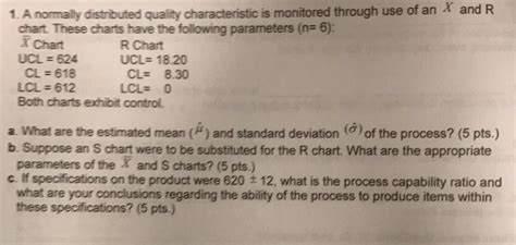 a normally distributed quality characteristic is