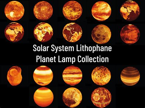 Solar System Lithophane Planet Lamp Collection By Fritzpeppone