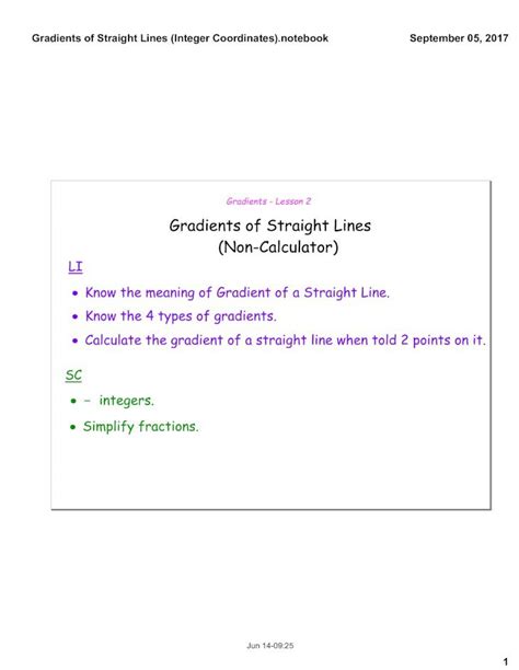 pdf gradients of straight lines integer coordinates notebook