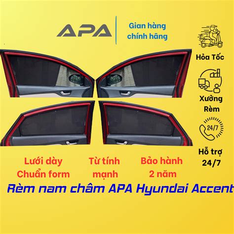 Rèm Che Nắng Ô Tô Chống UV APA Hyundai Accent Rèm Che Nắng Nam Châm