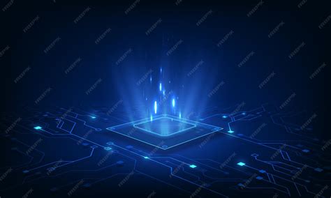 Premium Vector Abstract Technology Chip Processor Background Circuit Board And Html Code3d