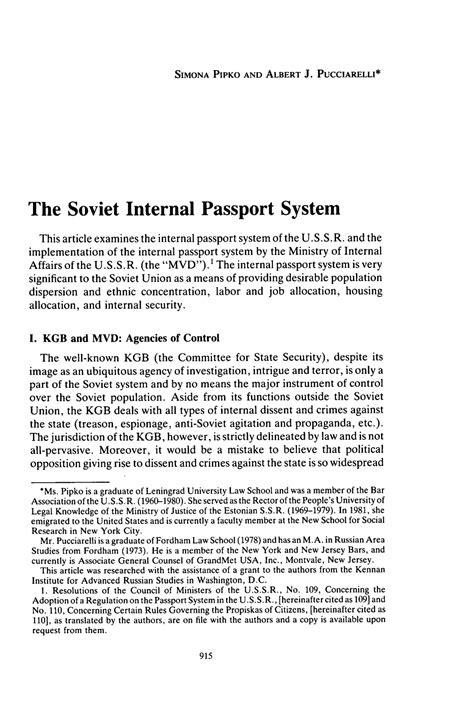 The Soviet Internal Passport System Docslib